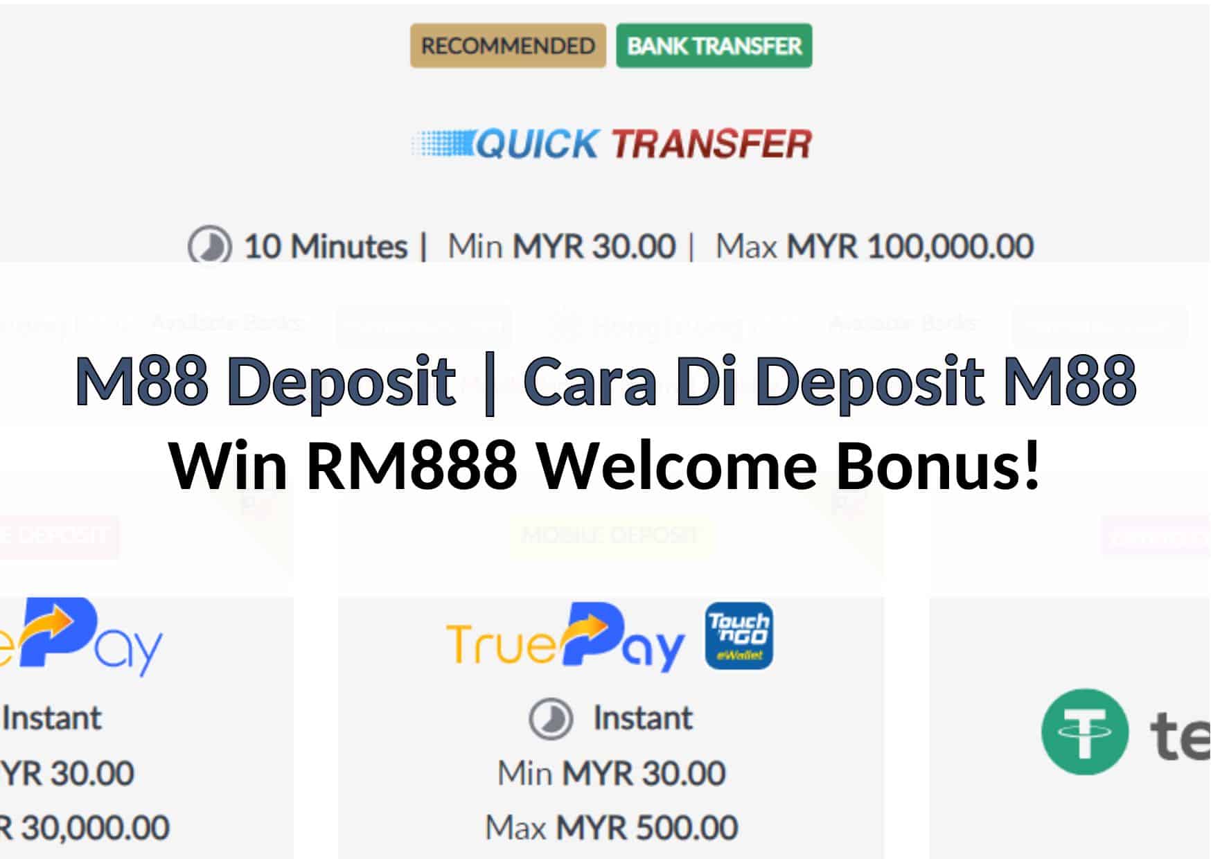 M88 Deposit | How to deposit M88 - win 188% bonus up to RM888
