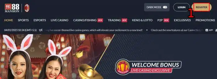 M88 Register | How to register at M88 - Get 188% up to RM888